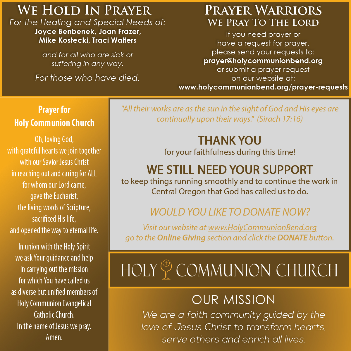 Bulletin Archive - Holy Communion