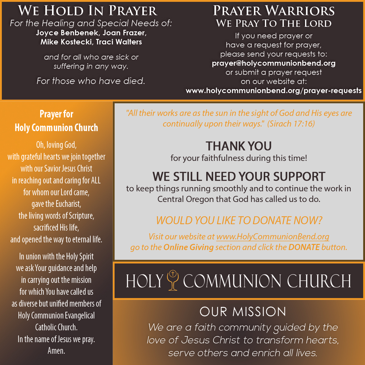 Bulletin Archive - Holy Communion